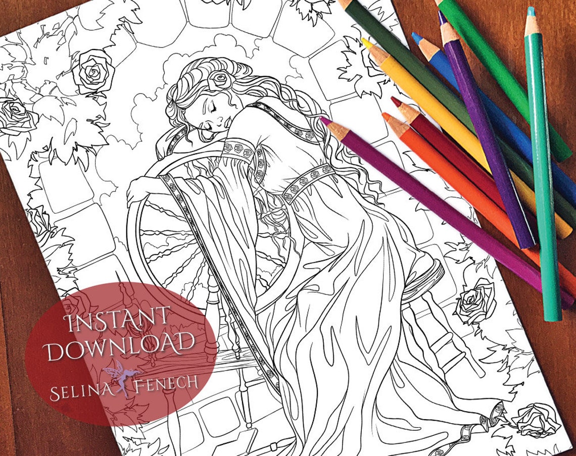 Sleeping Beauty Fairy Tales Princesses and Fables Coloring - Etsy