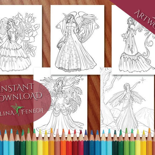 Dreamlike Night Magic Coloring Page/digi Stamp Fantasy - Etsy