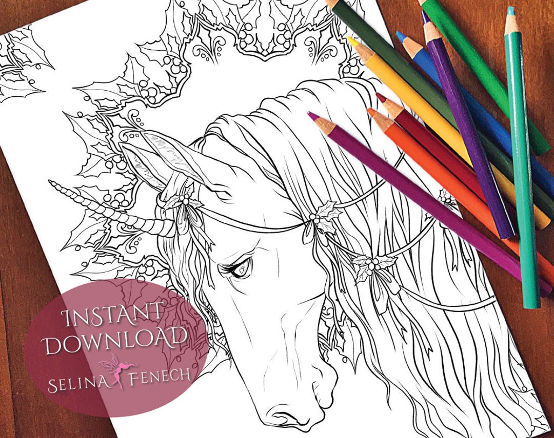 Moonlight Magic Christmas Festive Magic Coloring Page/digi Stamp ...