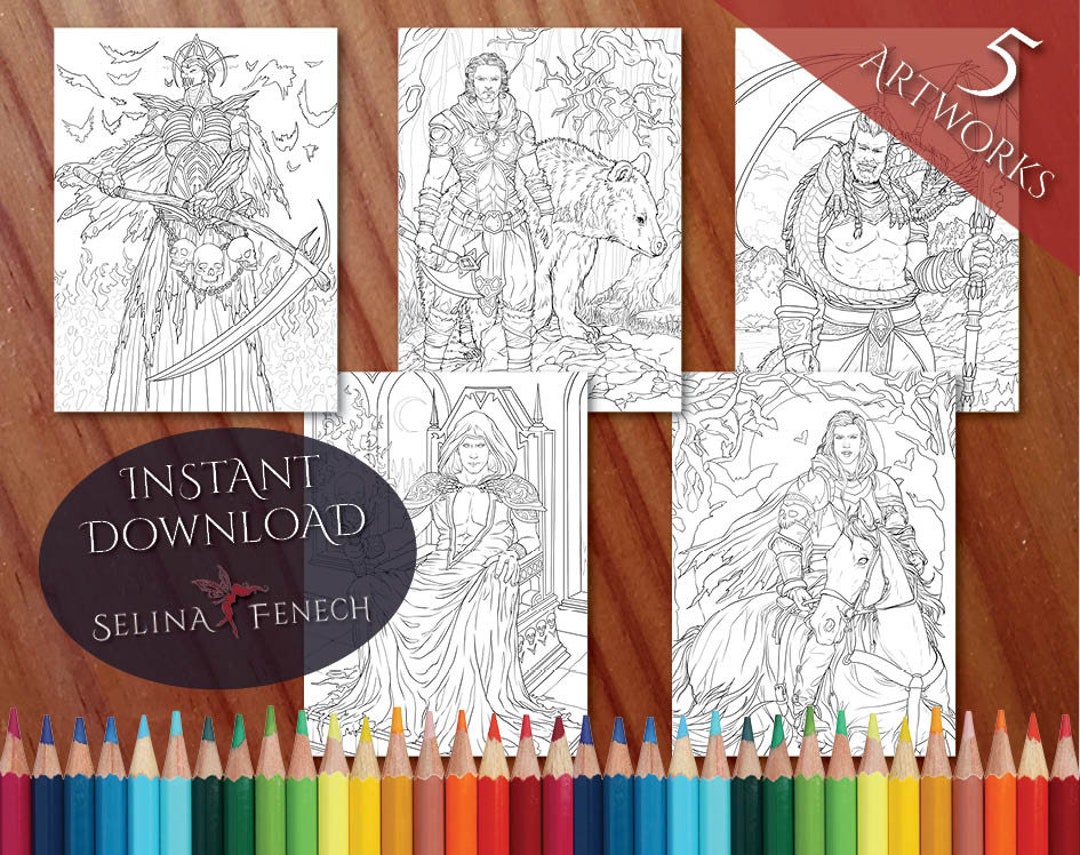 Dark Fantasy Gothic Male Coloring Page/digi Stamp Fantasy - Etsy
