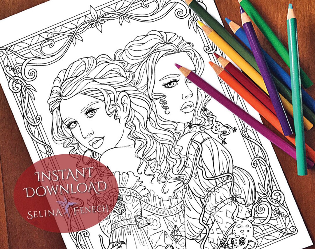 Diamonds and Toads Fairy Tales Princesses and Fables Coloring Page/digi ...