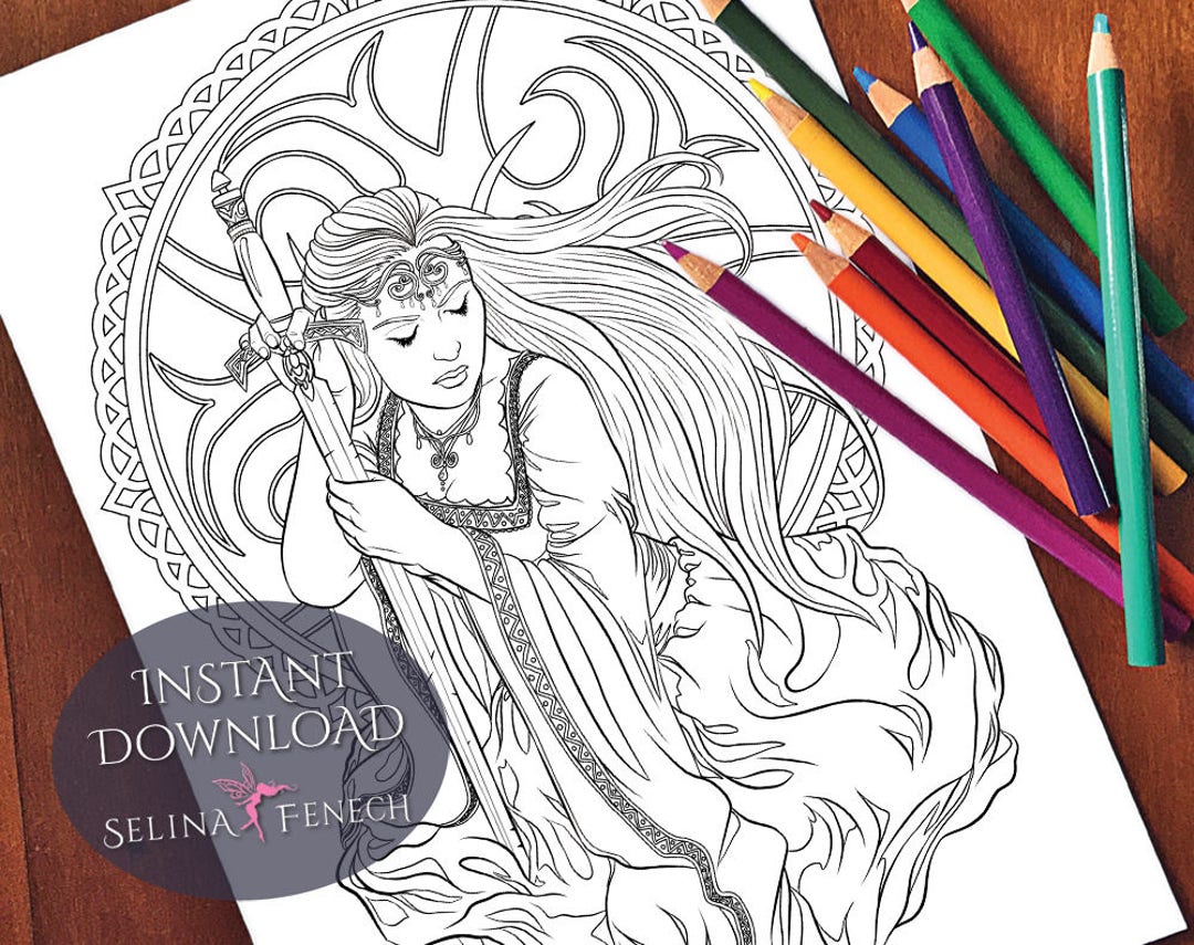 What Price Victory Gothic Dark Fantasy Coloring Page/digi Stamp Fantasy ...