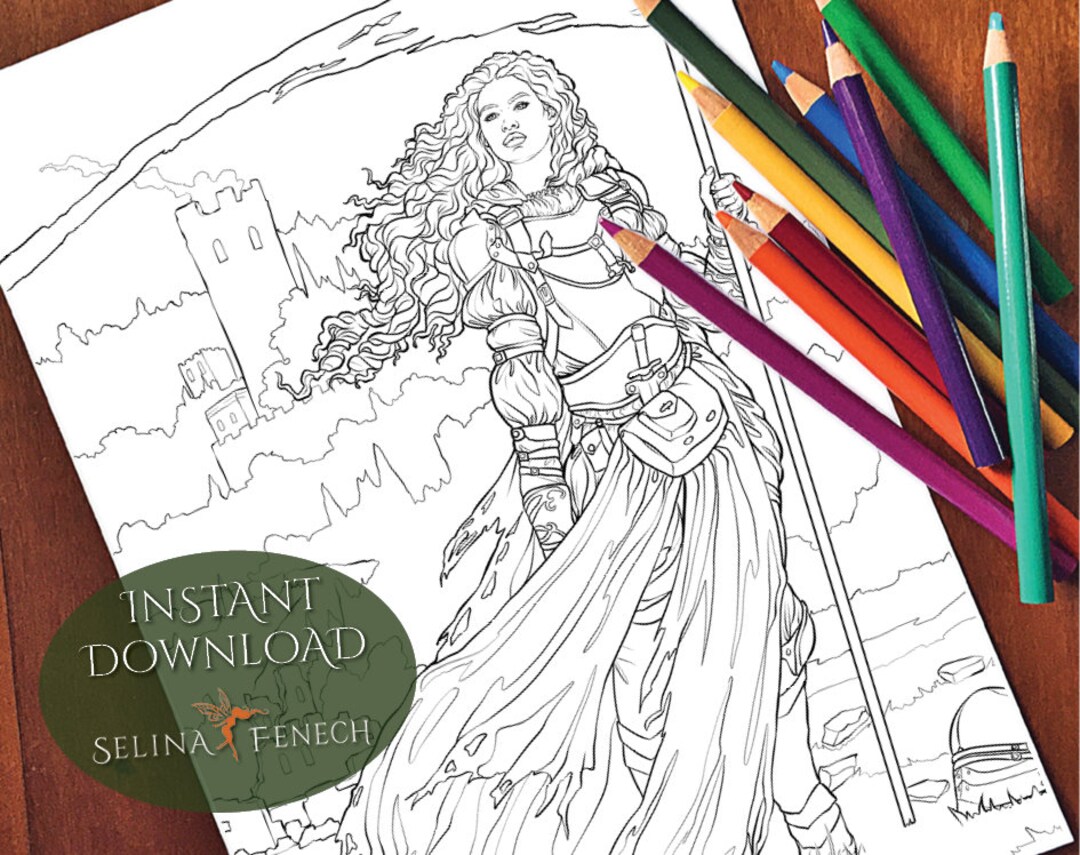 Trials Natural Enchantment Coloring Page/digi Stamp Fantasy Printable ...