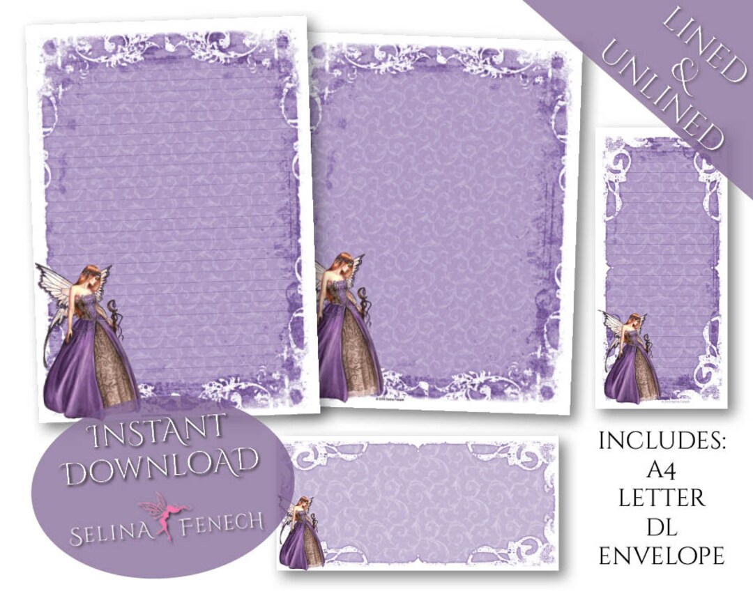 Letter Writing Paper - Fairy Queen Caelia - Fantasy Art Printable ...