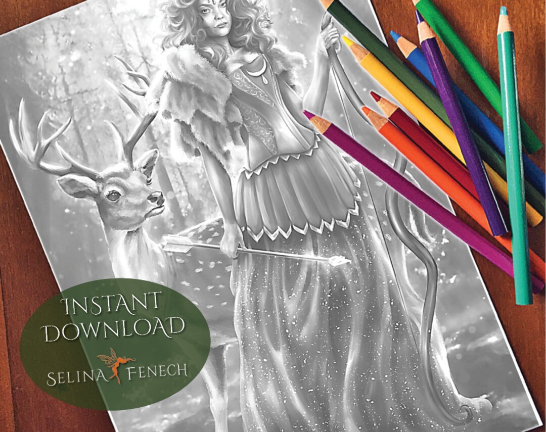 Protector Natural Enchantment Grayscale Coloring Page/digi Stamp ...