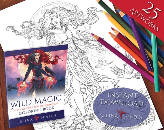 Wild Magic Witches and Wizards Coloring Collection Coloring - Etsy