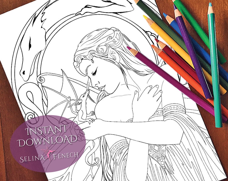 Winged Things Fairy Art Coloring Page/digi Stamp Fantasy - Etsy