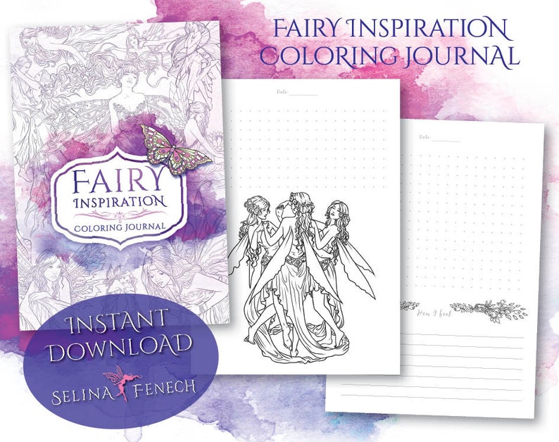 Fairy Coloring Journal Bullet Journalling Writing Paper Art | Etsy