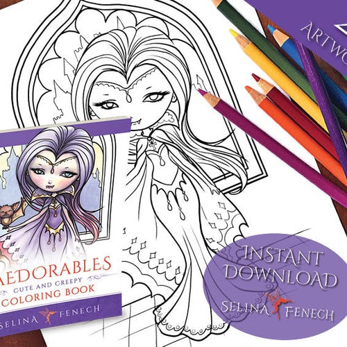 Gothic Dark Fantasy Coloring Collection Coloring Page/digi | Etsy