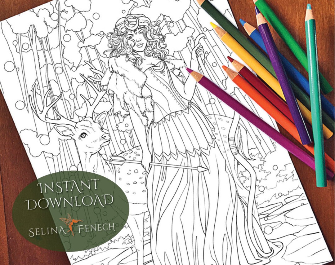 Protector Natural Enchantment Coloring Page/digi Stamp Fantasy ...