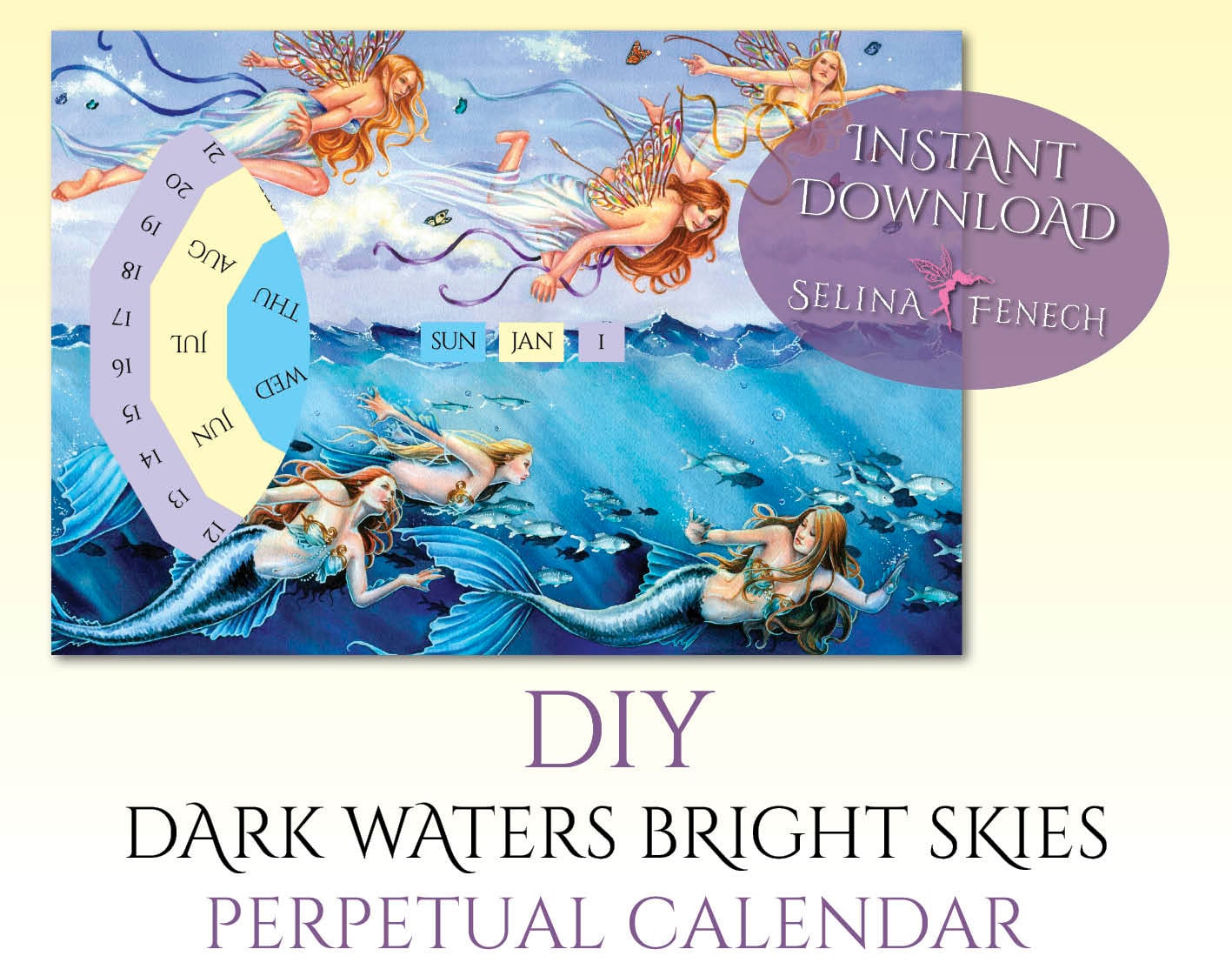 Perpetual Calendar Dark Waters Bright Skies DIY Art - Etsy