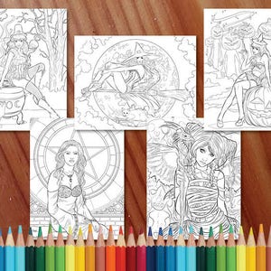 Gothic Dark Fantasy Coloring Collection Coloring Page/digi Stamp ...