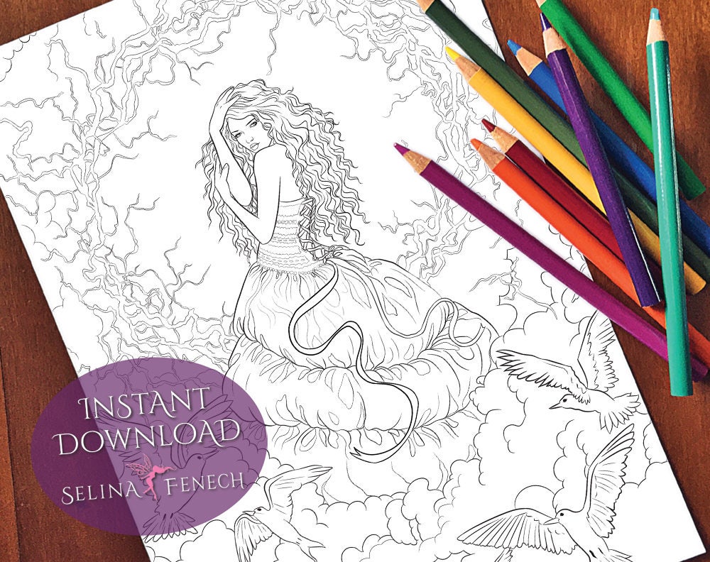 Tempestas Goddess and Mythology Coloring Page/digi Stamp | Etsy