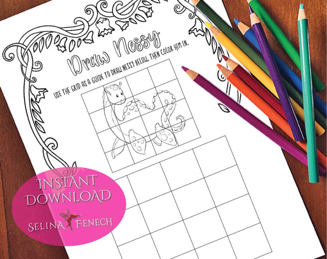 Faedorables Aktivität Zeichnen Nessy Coloring Page/Digi Stamp Fantasy ...