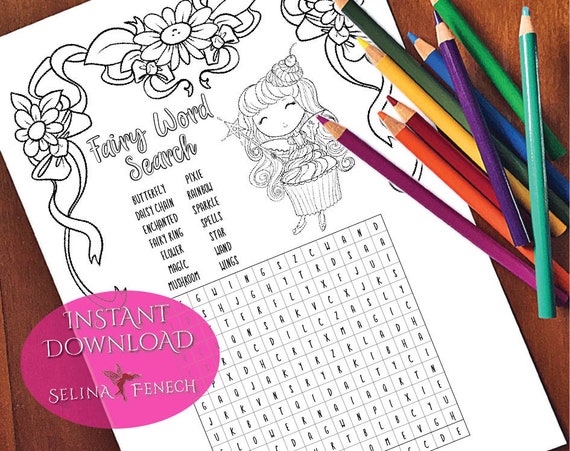 Faedorables Activity Fairy Word Search Coloring Page/digi | Etsy