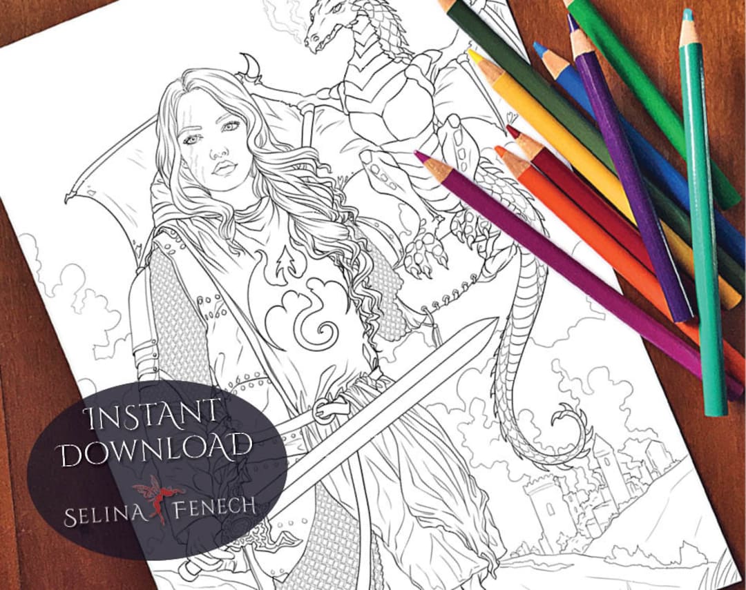 Burn It Down Dark Fantasy Coloring Page/digi Stamp Fantasy Printable ...