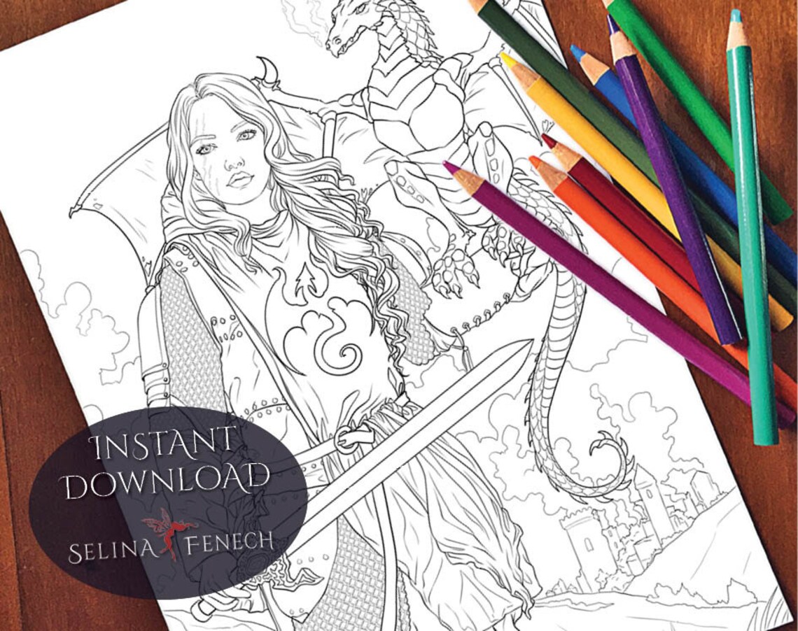 Burn It Down Dark Fantasy Coloring Page/digi Stamp Fantasy | Etsy