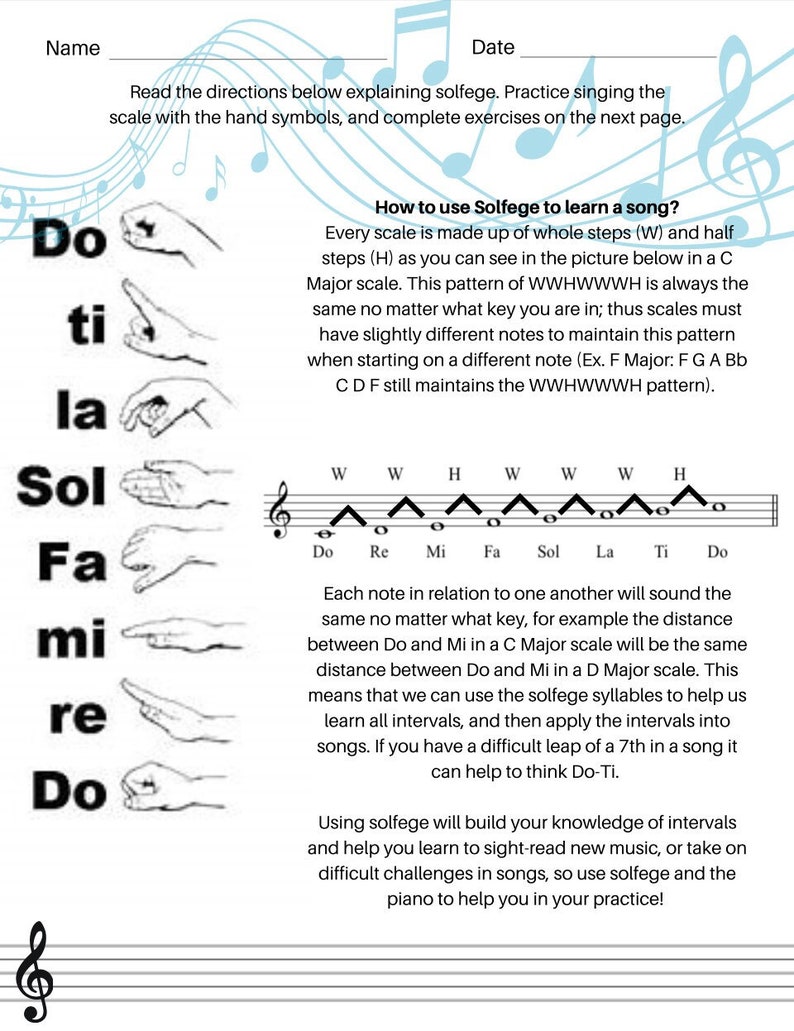 Introductory Sight Reading Worksheet - Etsy