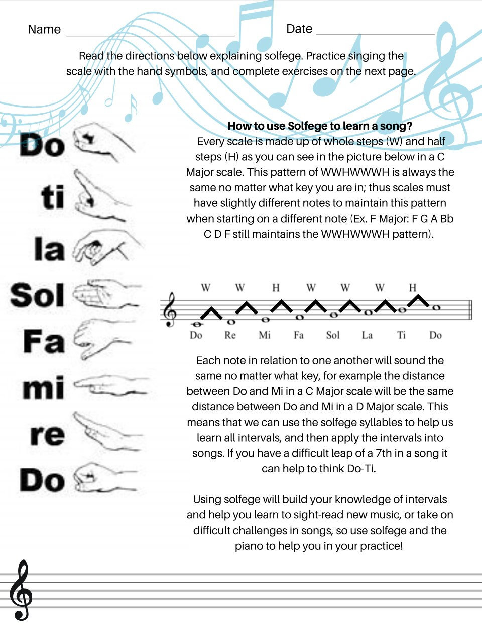 Introductory Sight Reading Worksheet - Etsy