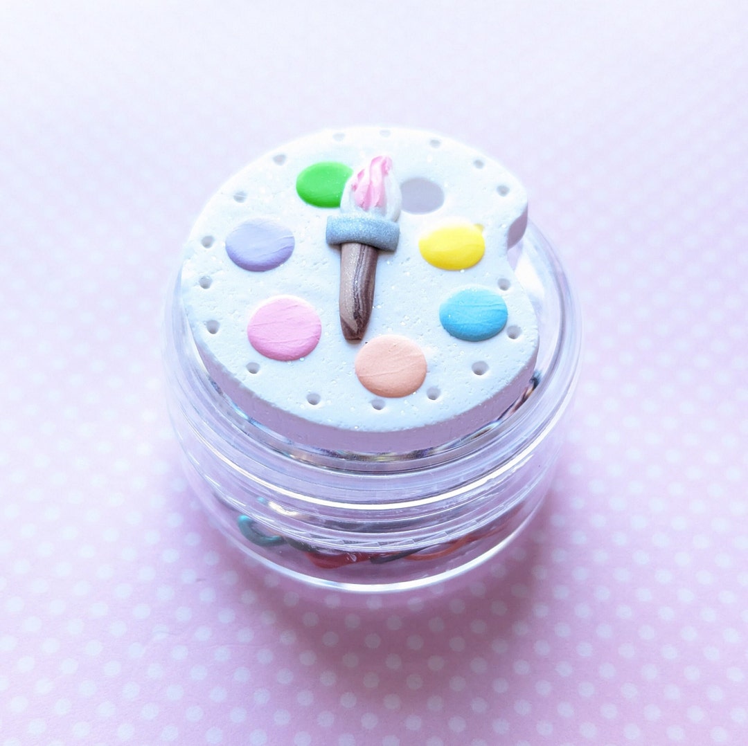 Artist Palette Stitch Marker Container, Art Teacher Gift, Acrylic Jar ...