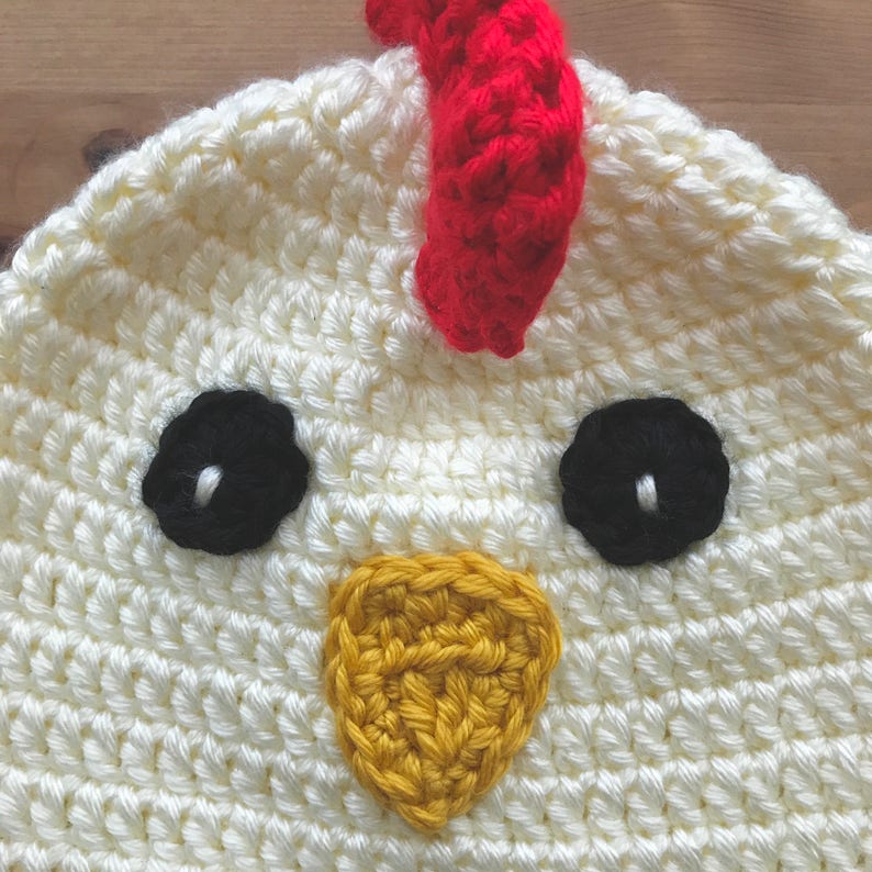 Chicken Crochet Hat Chicken Beanie Chicken Costume - Etsy