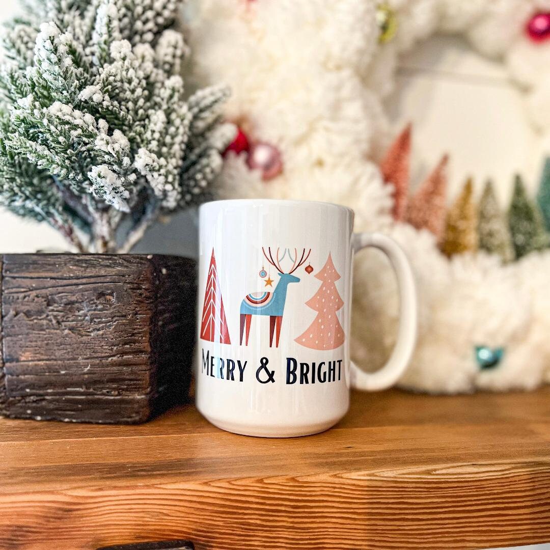 Merry & Bright Mug * Merry and Bright * Christmas Mug * Holiday Mug ...