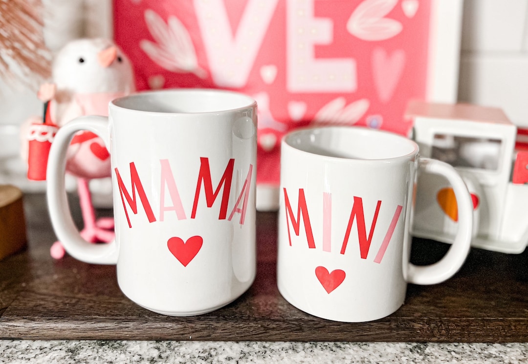 Mama Mini Mug Set Mama and Mini Valentine Mugs - Etsy