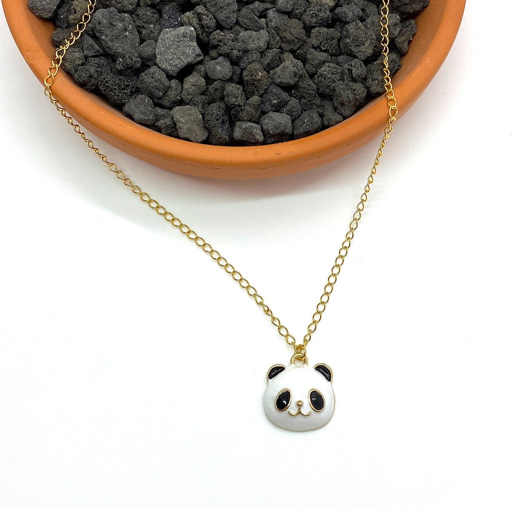 Gold Panda Necklace, Panda Bear Head Necklace, Panda Bear Necklace, I ...