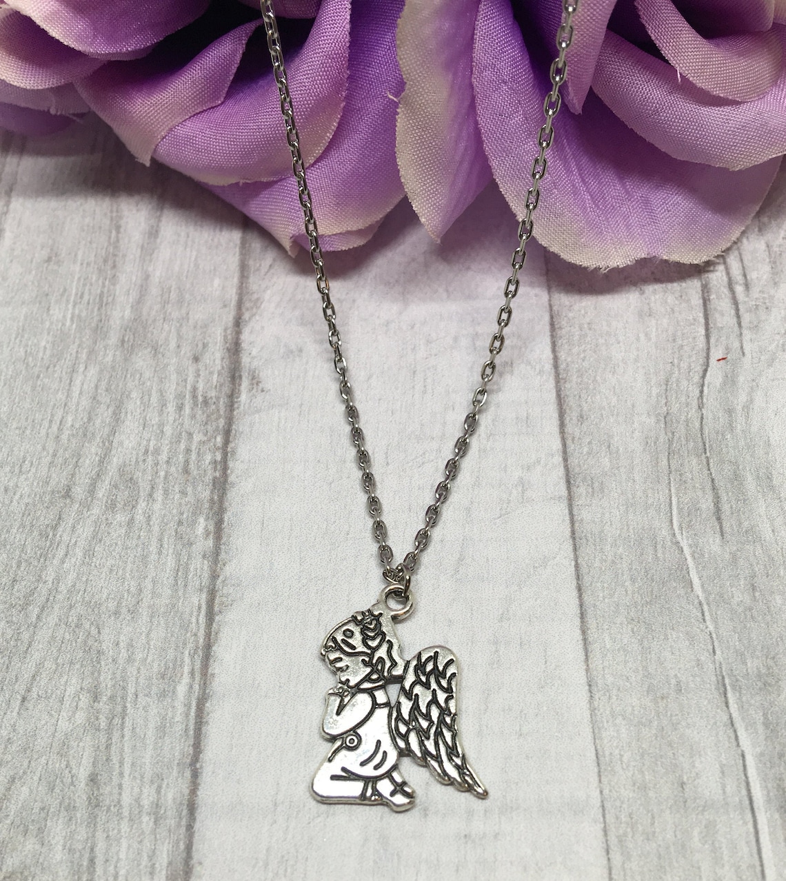 Angel jewelry angel necklace jewelry for girls praying angel | Etsy