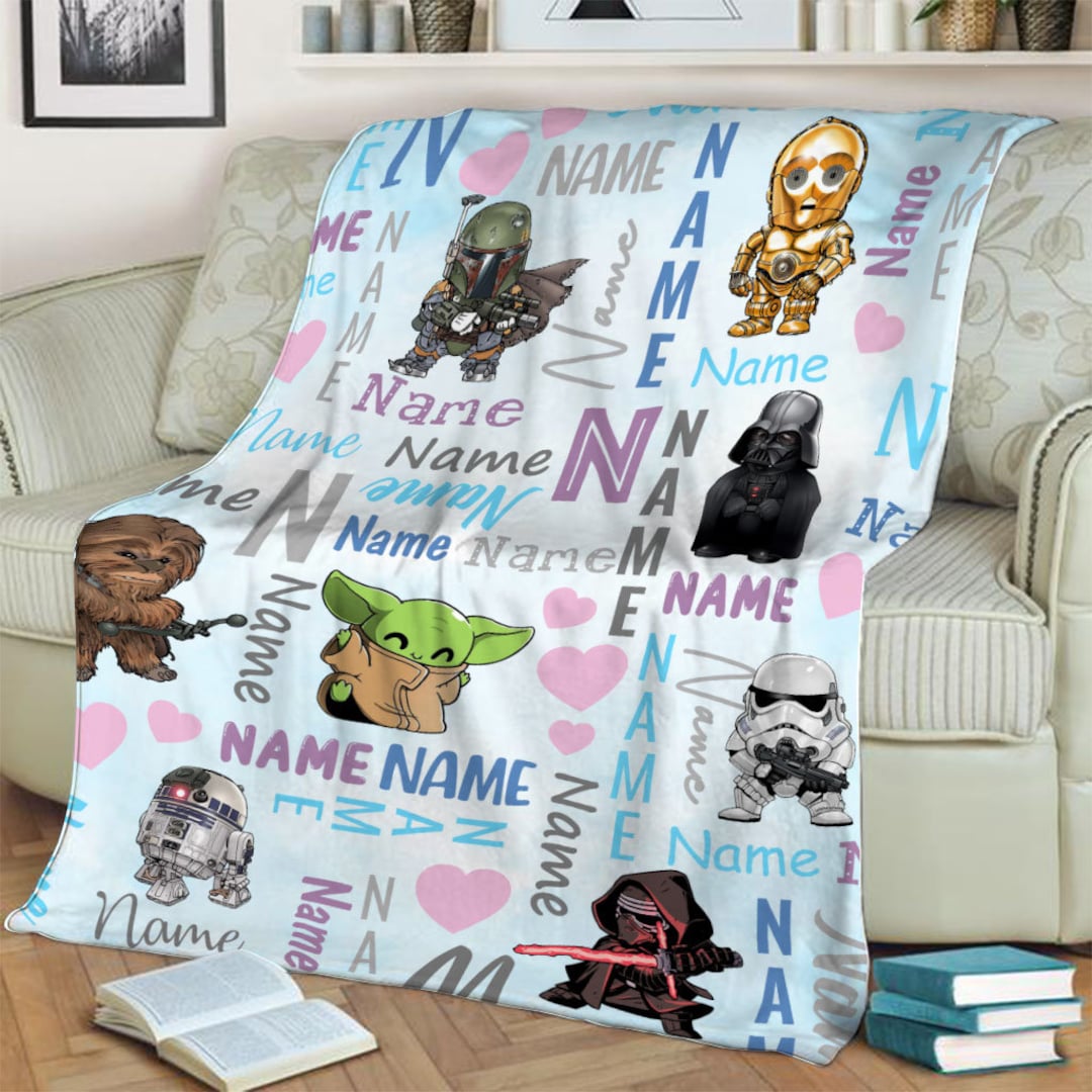 Customized Star Wars Blanket, Personalized Name Star Wars Characters ...