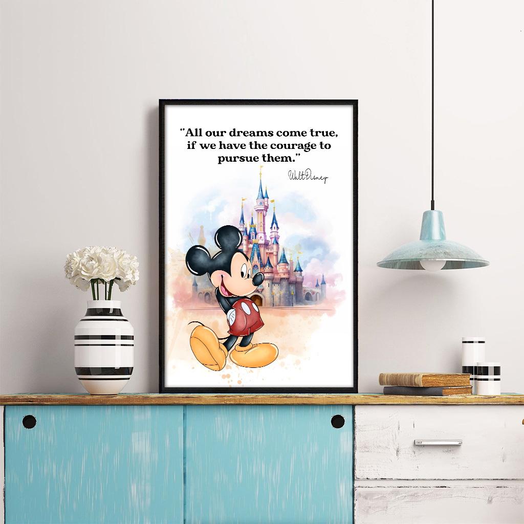 Disney Motivational Quote Poster, Disney Mickey Mouse Poster, Vintage ...