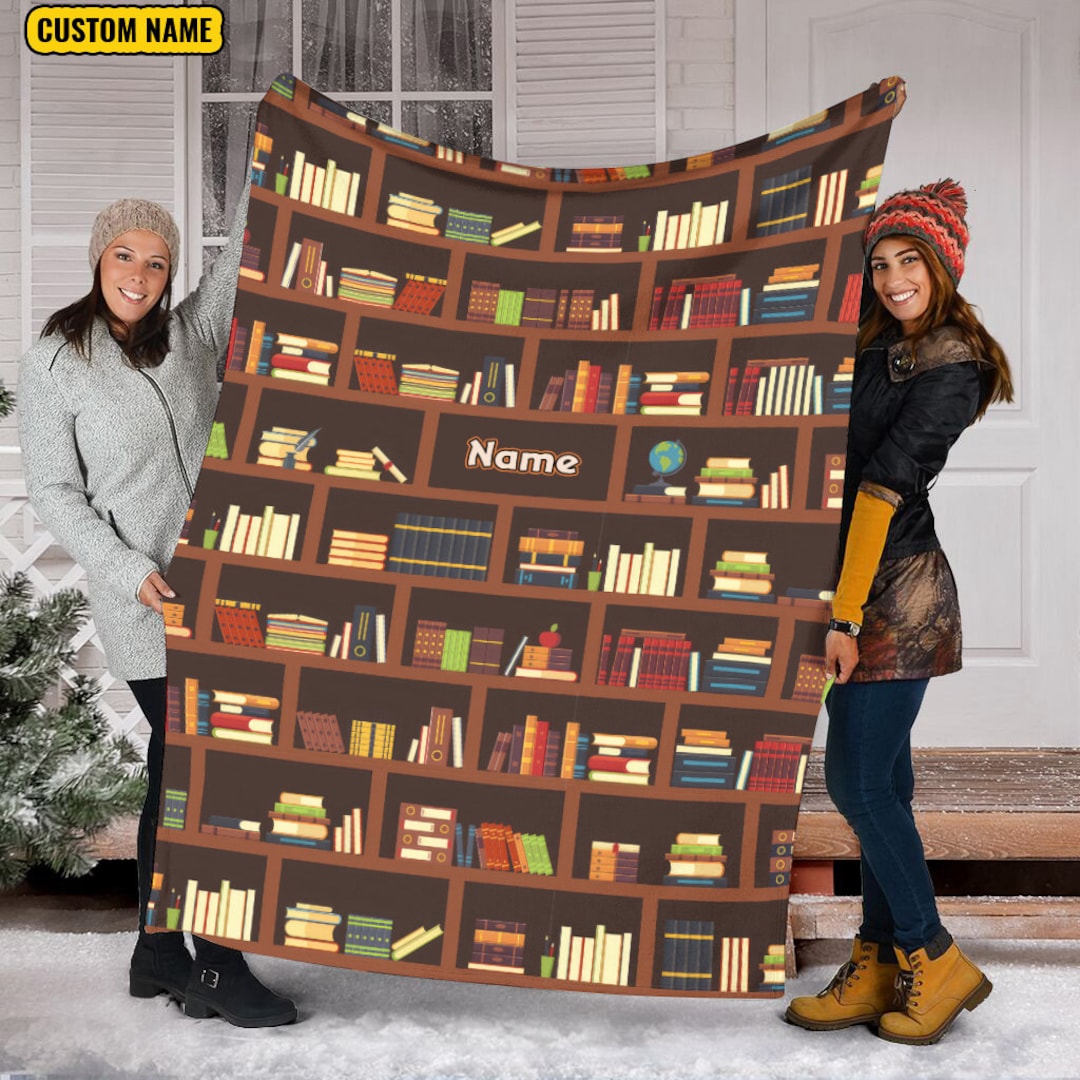 Personalized Name Blanket, Books Reading Blanket, Reading Throw Blanket ...