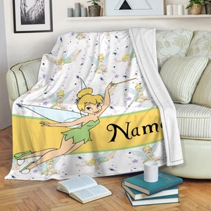 Personalized Name Disney Tinker Bell Blanket, Magic Kingdom Fleece Mink ...