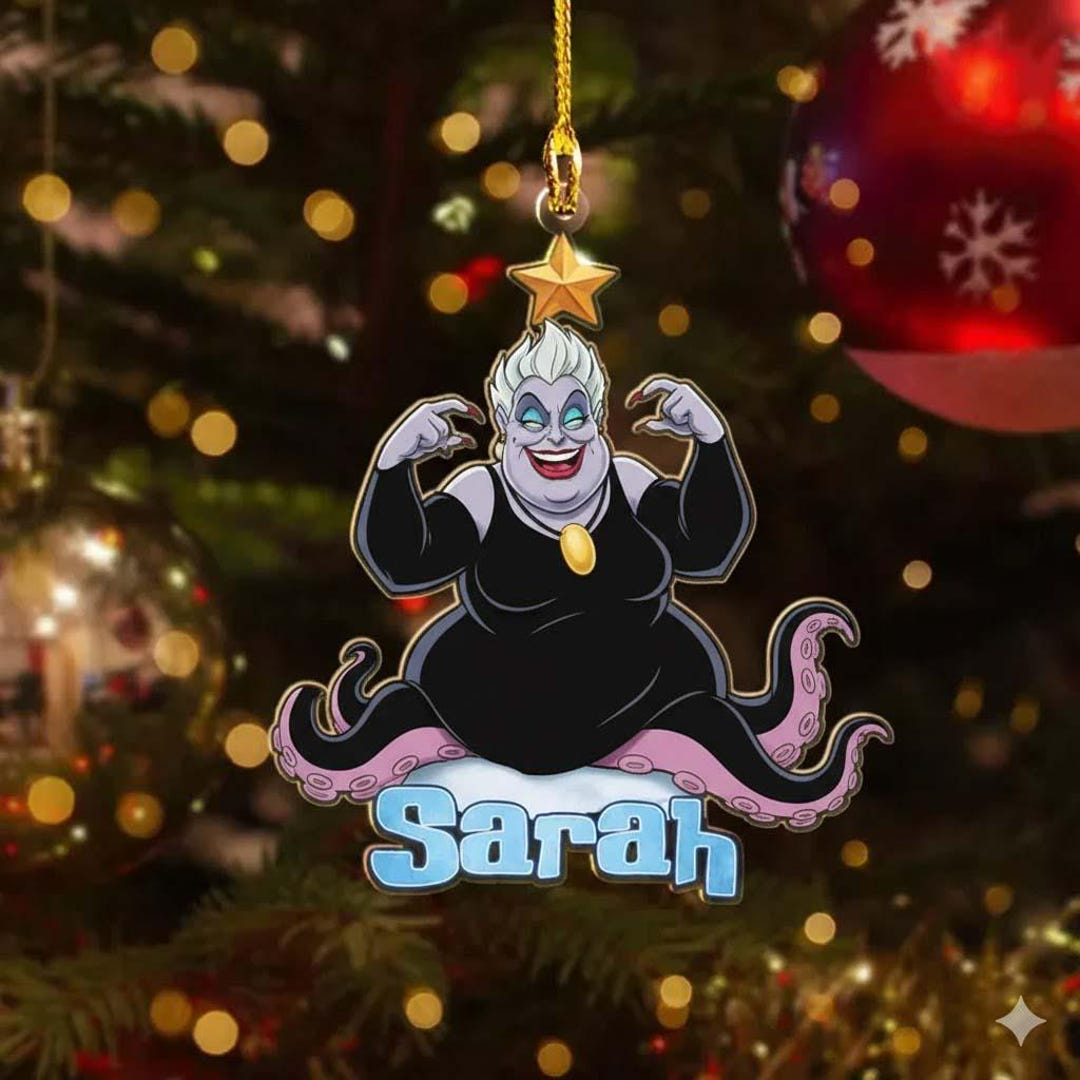 Custom Name Disney Ursula Villains Ornament, Disney Female Villains ...
