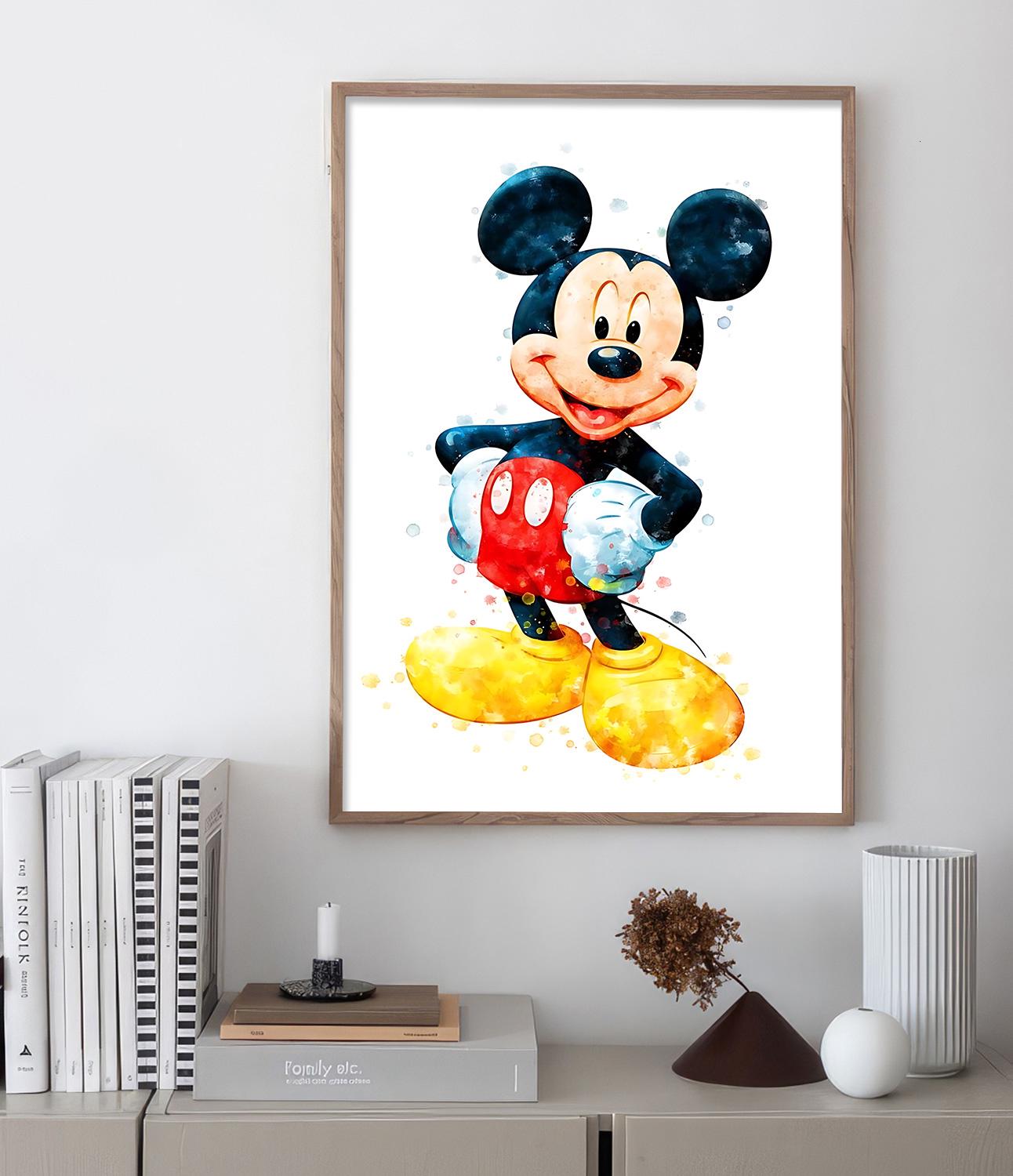 Mickey and Friends Watercolor Poster, Disney Characters Printable ...