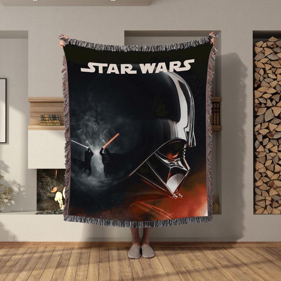 Vintage Star Wars Darth Vader Woven Blanket, Star Wars Vader Blanket ...