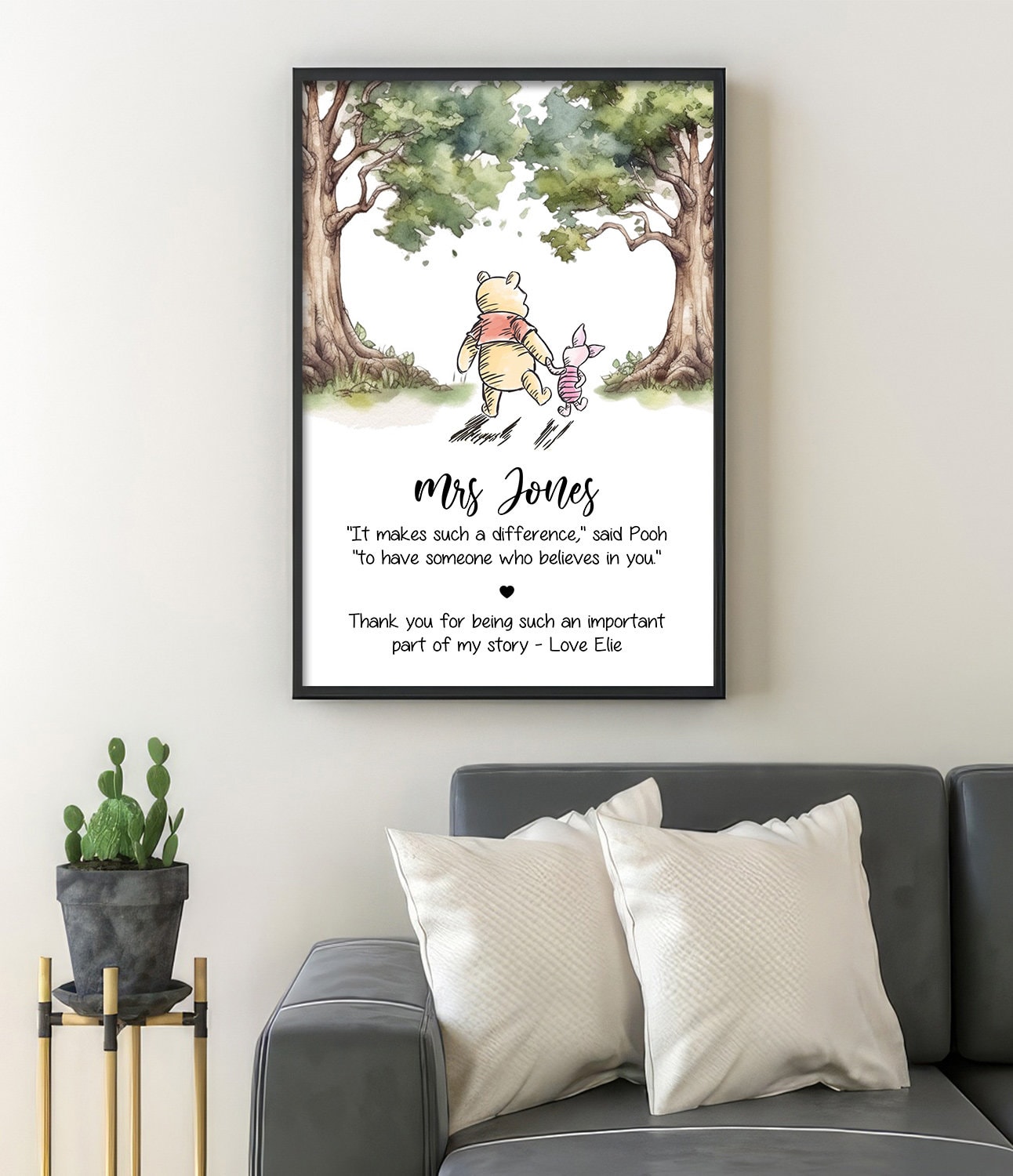 Vintage Winnie the Pooh Teacher Poster, Pooh and Piglet Poster, Winnie ...