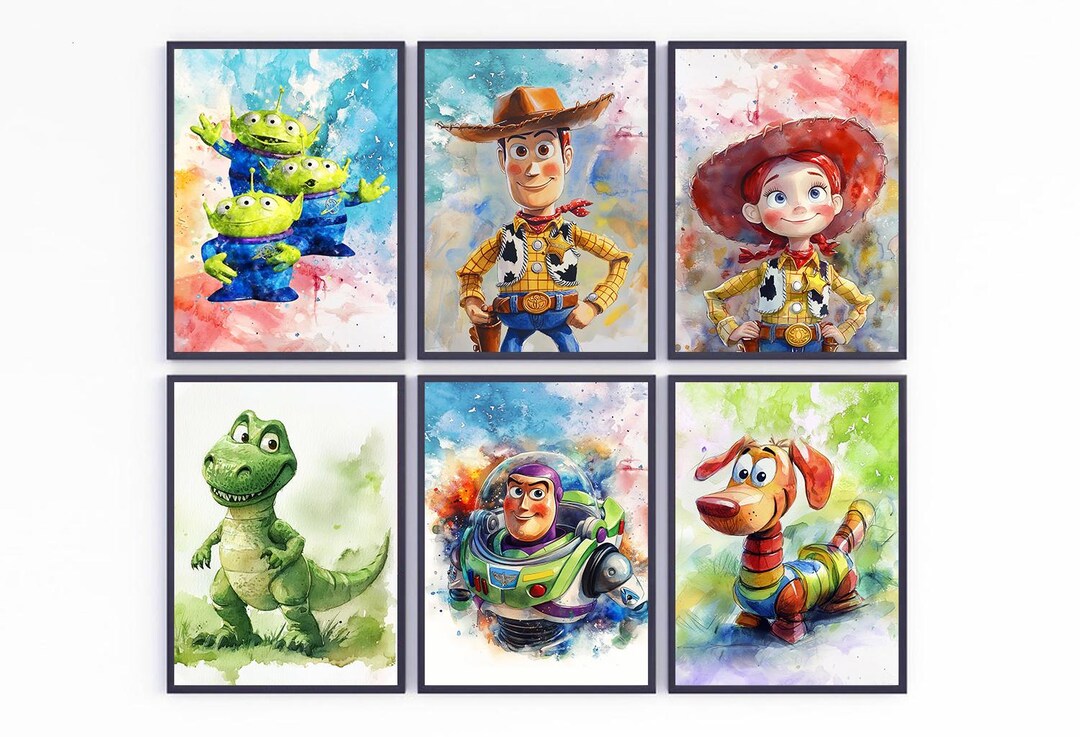 Watercolor Toy Story Character Printable, Buzz Lightyear Poster, Toy ...