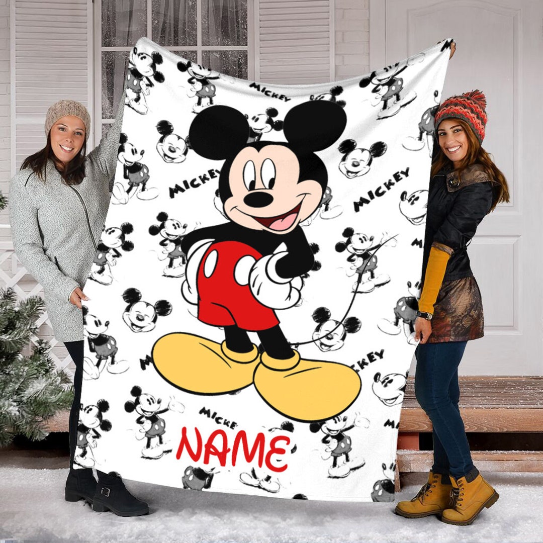 Personalized Name Disney Mickey Blanket , Cute Mickey Fleece Mink ...