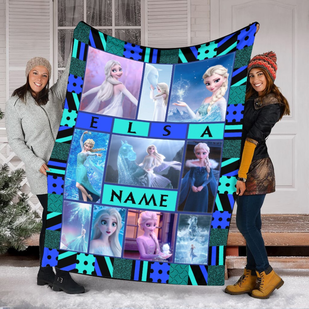 Personalized Name Princess Elsa Blanket, Disney Frozen Elsa Queen ...