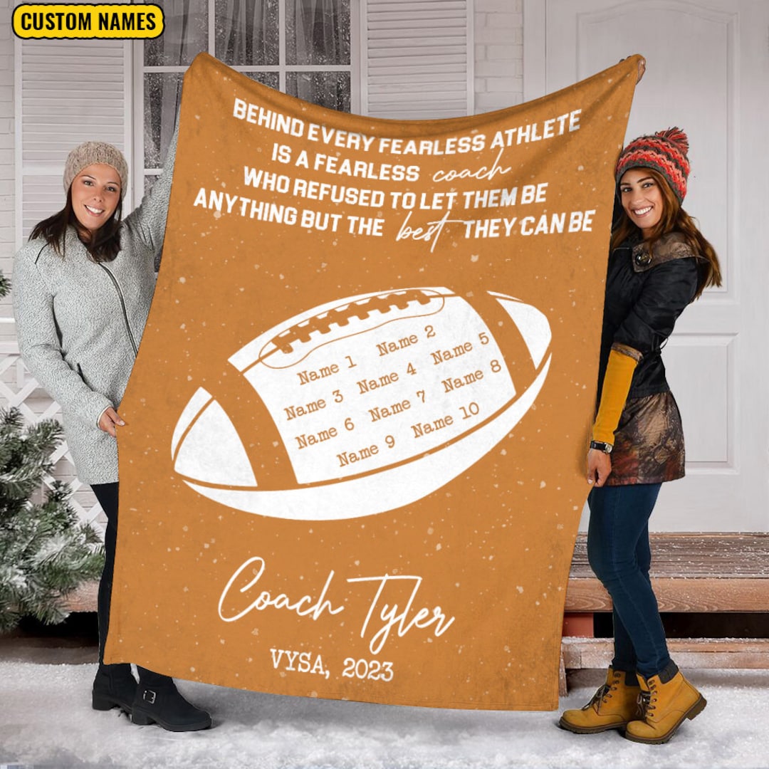 Customized Football Coach Blanket, Football Throw Blanket, Football ...