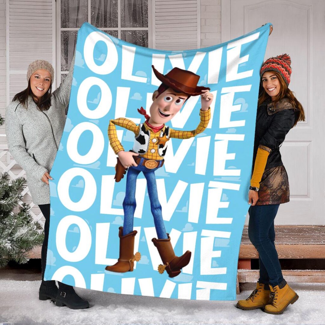 Personalized Name Woody Baby Blanket, Toy Story Characters Blanket ...
