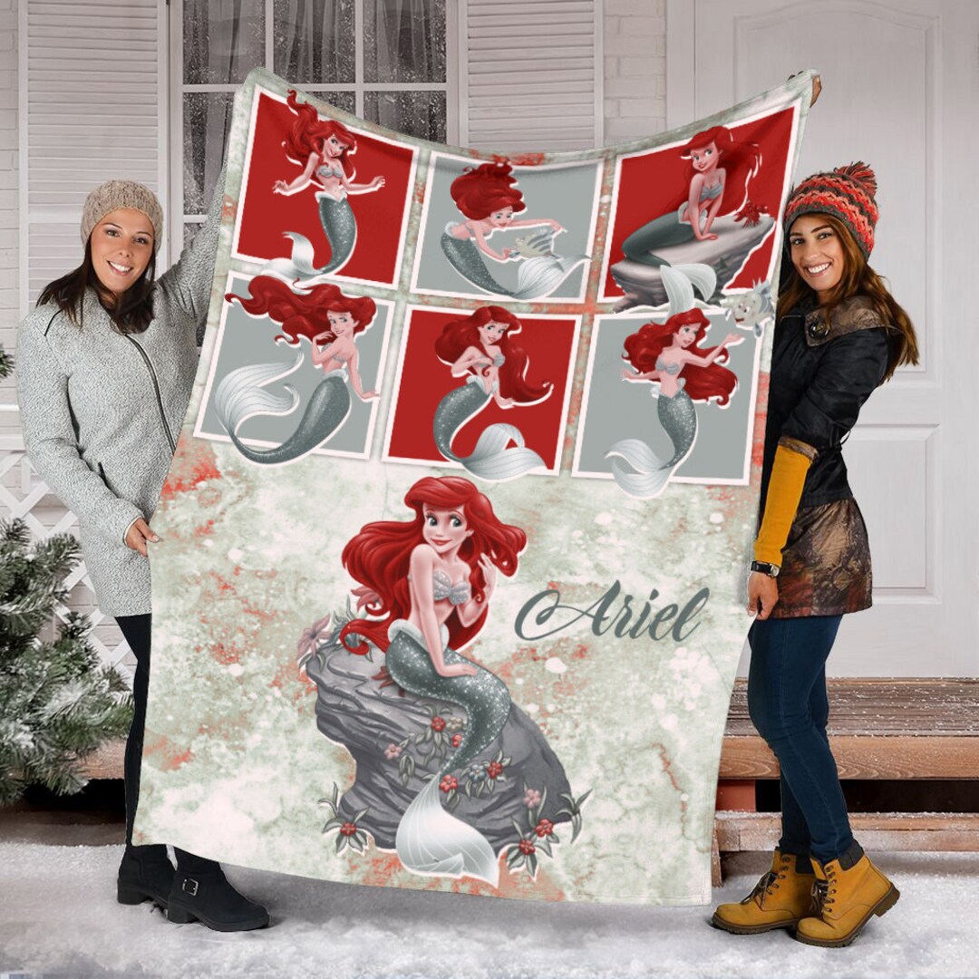 Personalized Name Disney Blanket, Princess Ariel Blanket, the Little ...