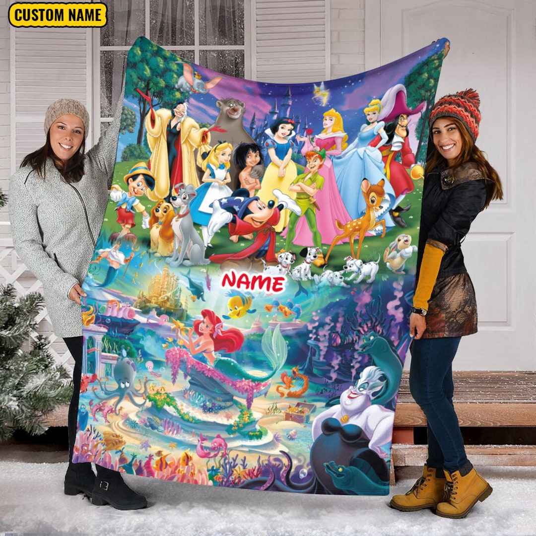 Personalized Disney Princess Blanket, Disney Characters Blanket ...