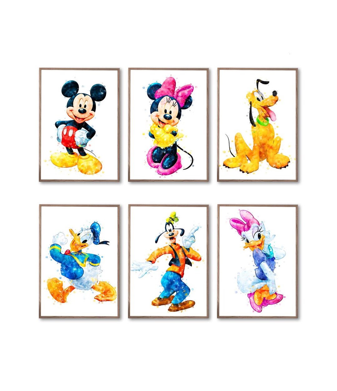 Mickey and Friends Watercolor Poster, Disney Characters Printable ...