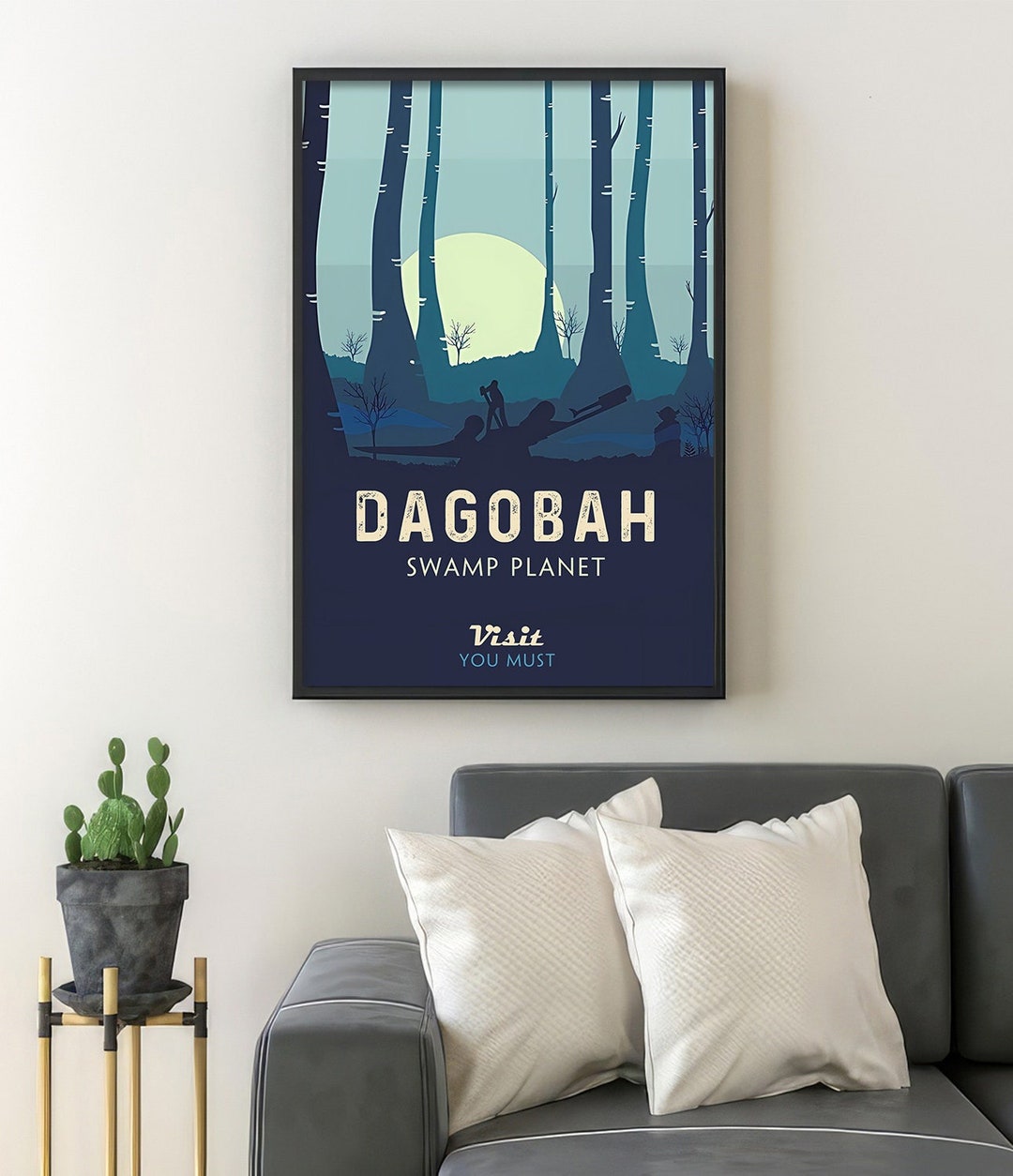 Vintage Dagobah Swamp Planet Poster, Star Wars Planet Poster, Disney ...