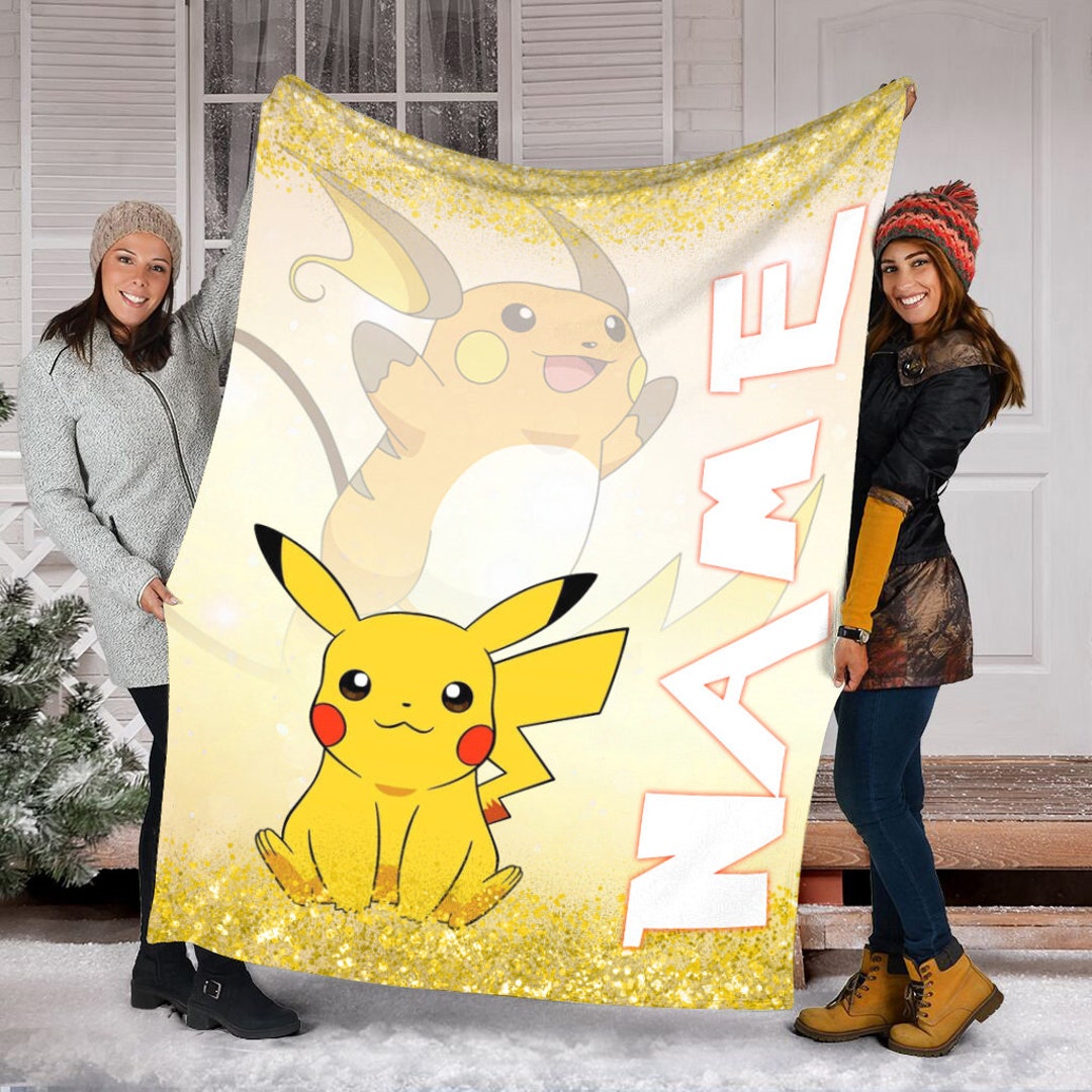 Personalized Name Pikachu Blanket, Pikachu Evolution Blanket, Pikachu ...