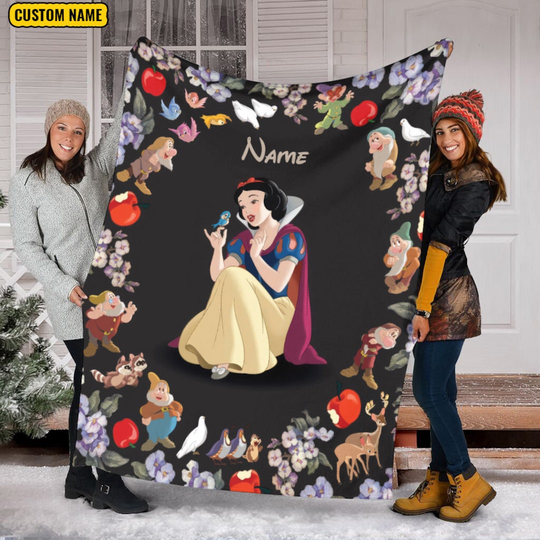 Personalized Name Princess Snow White Blanket, Snow White and the Seven ...