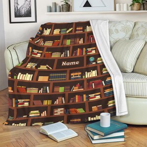 Personalized Name Blanket, Books Reading Blanket, Reading Throw Blanket ...