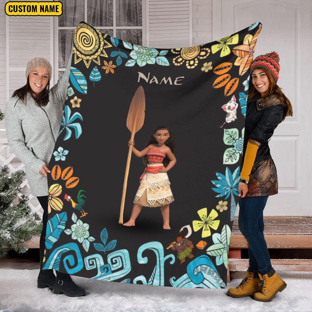 Personalized Name Princess Moana Baby Blanket, Disney Princess Baby ...
